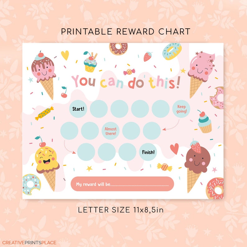 Printable Ice Cream Sticker Reward Chart, Ice Cream Reward Charts ...