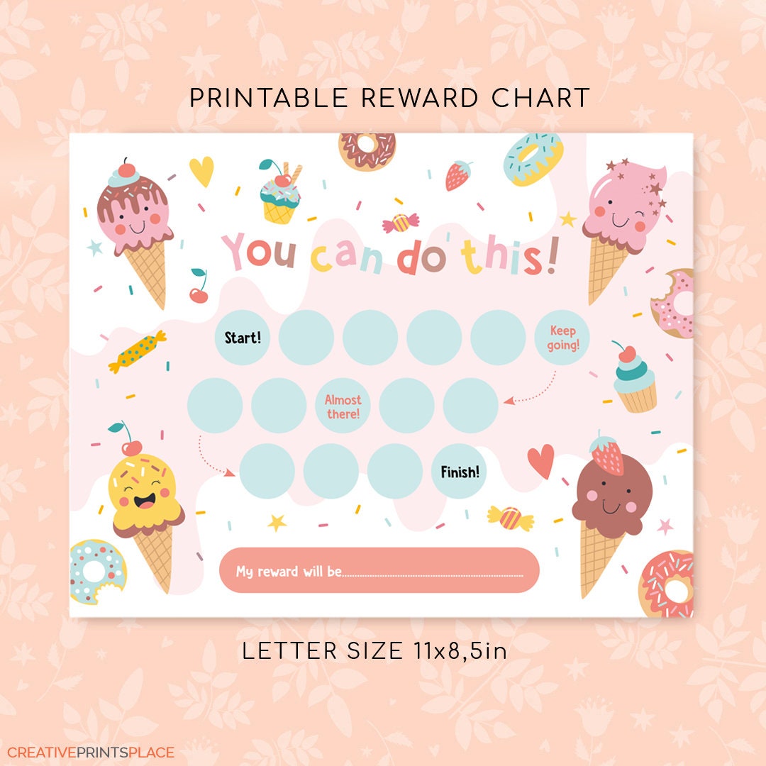 Printable Ice Cream Sticker Reward Chart, Ice Cream Reward Charts ...