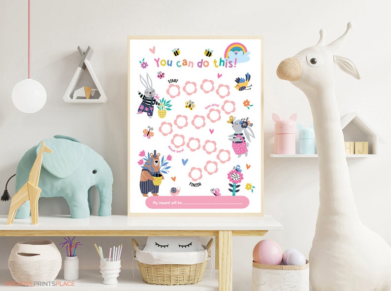Printable Easter Bunny Reward Chart: Spring Animals, Coloring Page ...