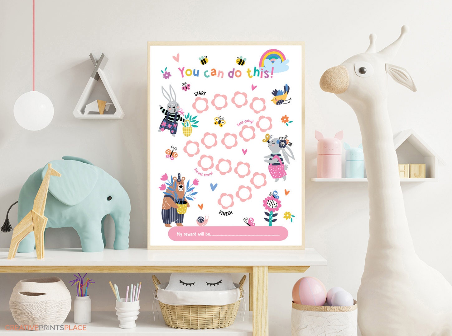 Printable Easter Bunny Reward Chart: Spring Animals, Coloring Page ...