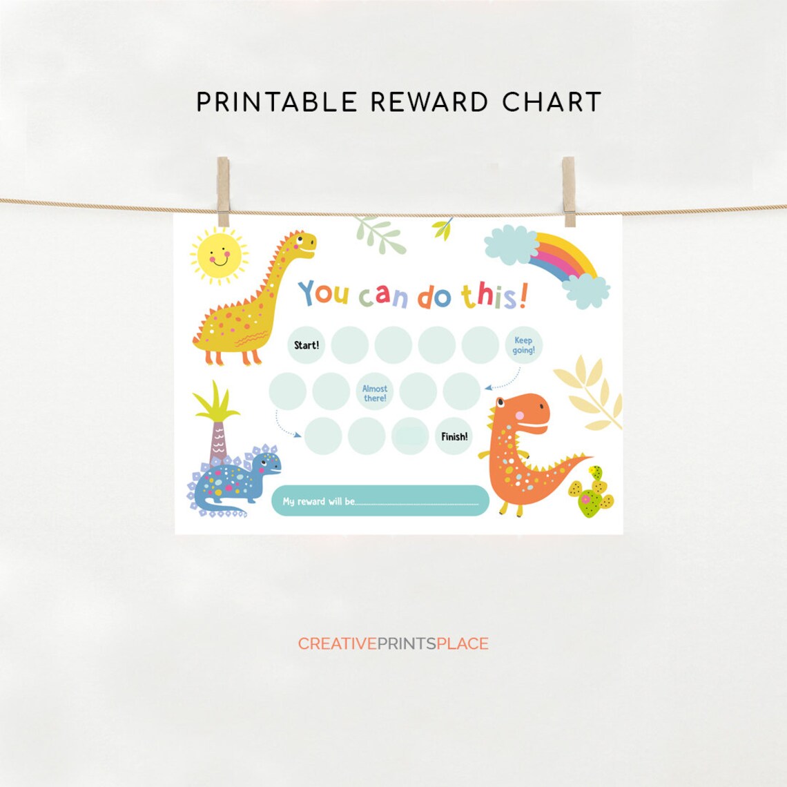 Printable Dinosaur Sticker Reward Chart, Dino Reward Charts, Dinosaur ...