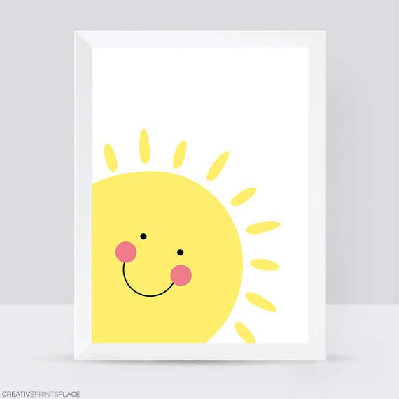Sunshine Wall Art Printable Art Smiling Sun Sunshine Decor | Etsy