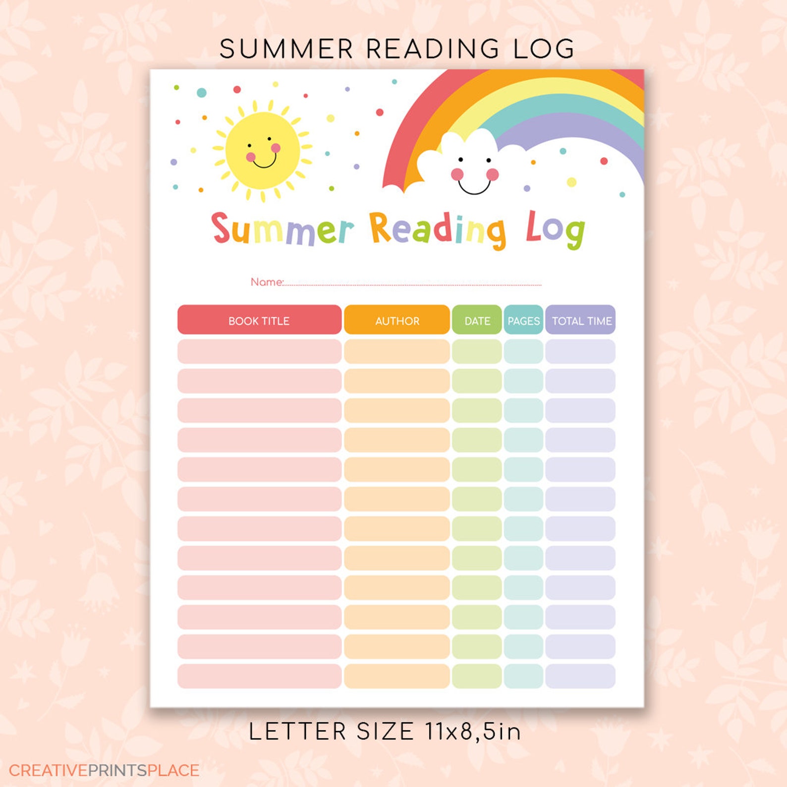 Printable Kids Summer Reading Log, Summer Reading Tracker, Reading Log ...