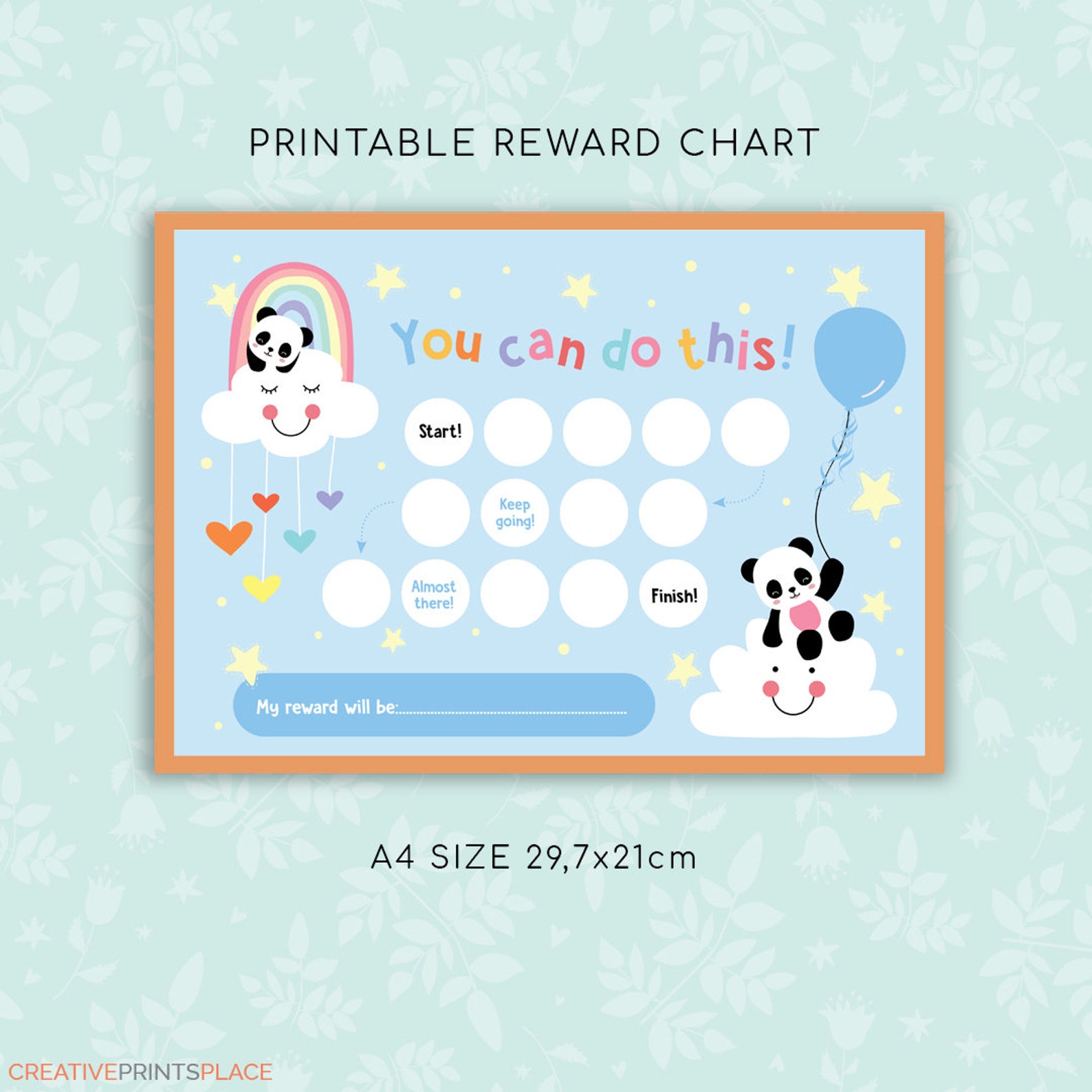Printable Panda Reward Chart for Boys Boy's Sticker - Etsy