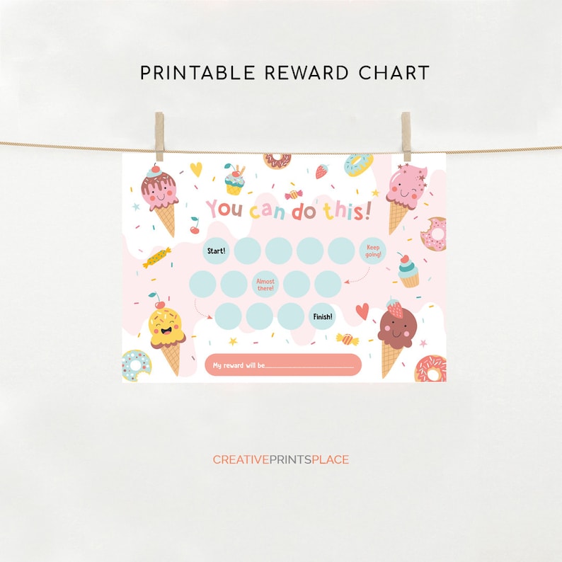 Printable Ice Cream Sticker Reward Chart, Ice Cream Reward Charts ...