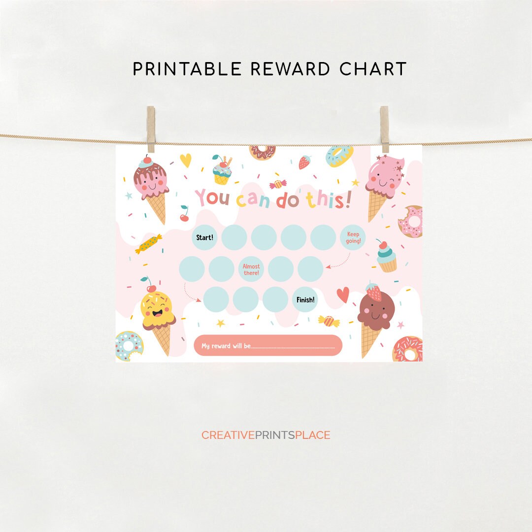 Printable Ice Cream Sticker Reward Chart, Ice Cream Reward Charts ...