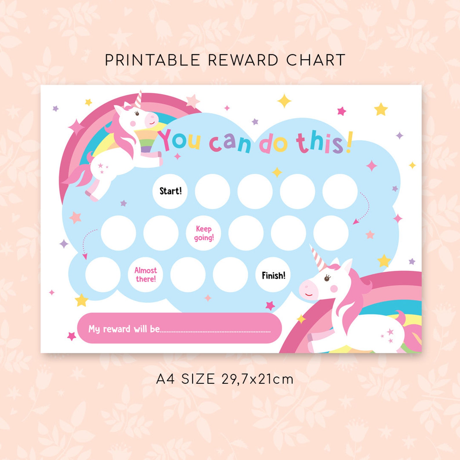 Printable Unicorn Reward Chart Instant Download Reward Chart | Etsy