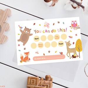 Mini Size Woodland Animals Reward Chart, Girls Sticker Chart, Small ...