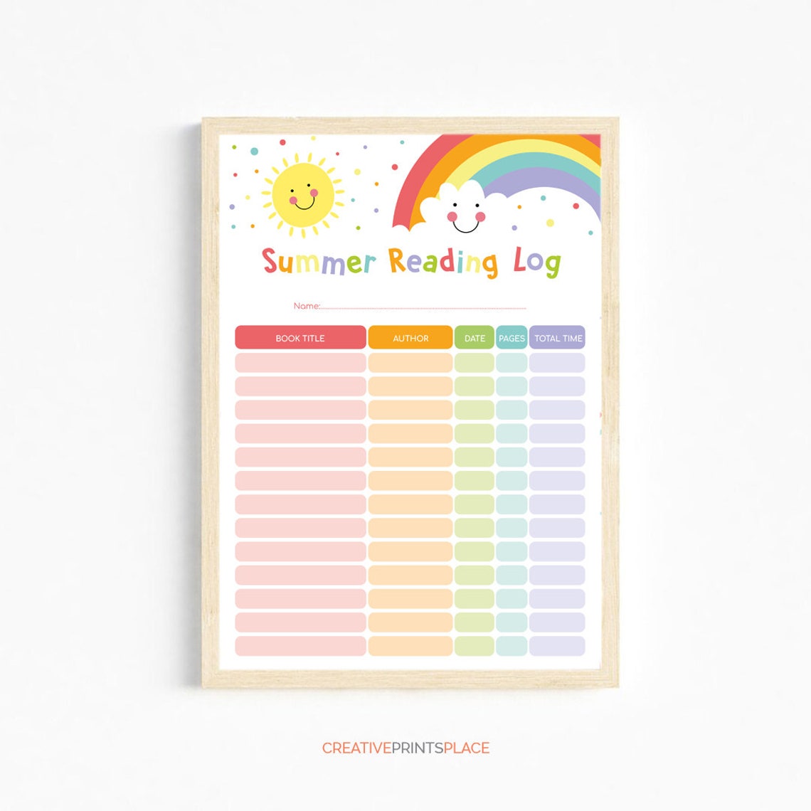Printable Kids Summer Reading Log, Summer Reading Tracker, Reading Log ...