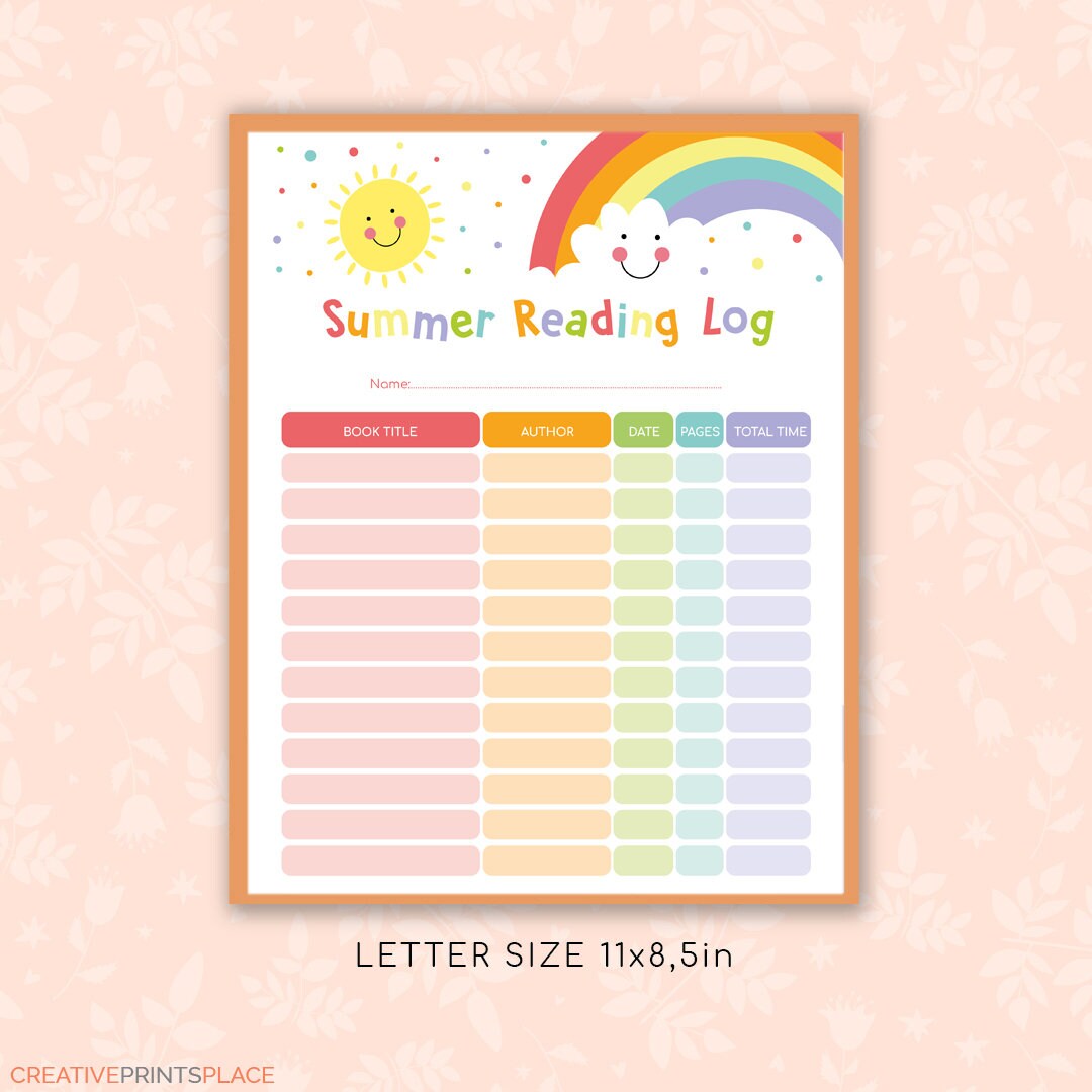 Printable Kids Summer Reading Log, Summer Reading Tracker, Reading Log ...