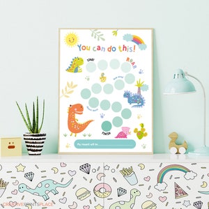 Printable Dinosaur Sticker Reward Chart, Dino Reward Charts, Dinosaur ...