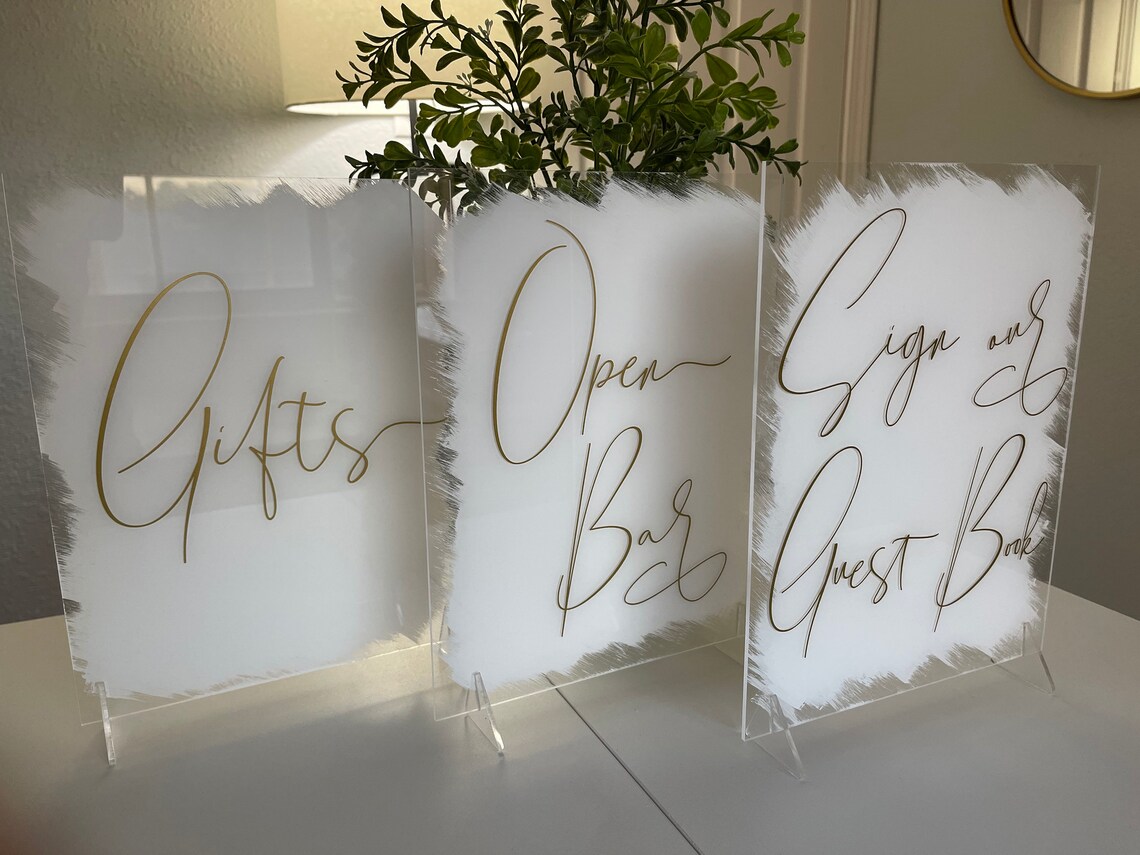 Acrylic Table Sign With Stand- Bar Sign, Wedding Sign, Event Signs - Etsy
