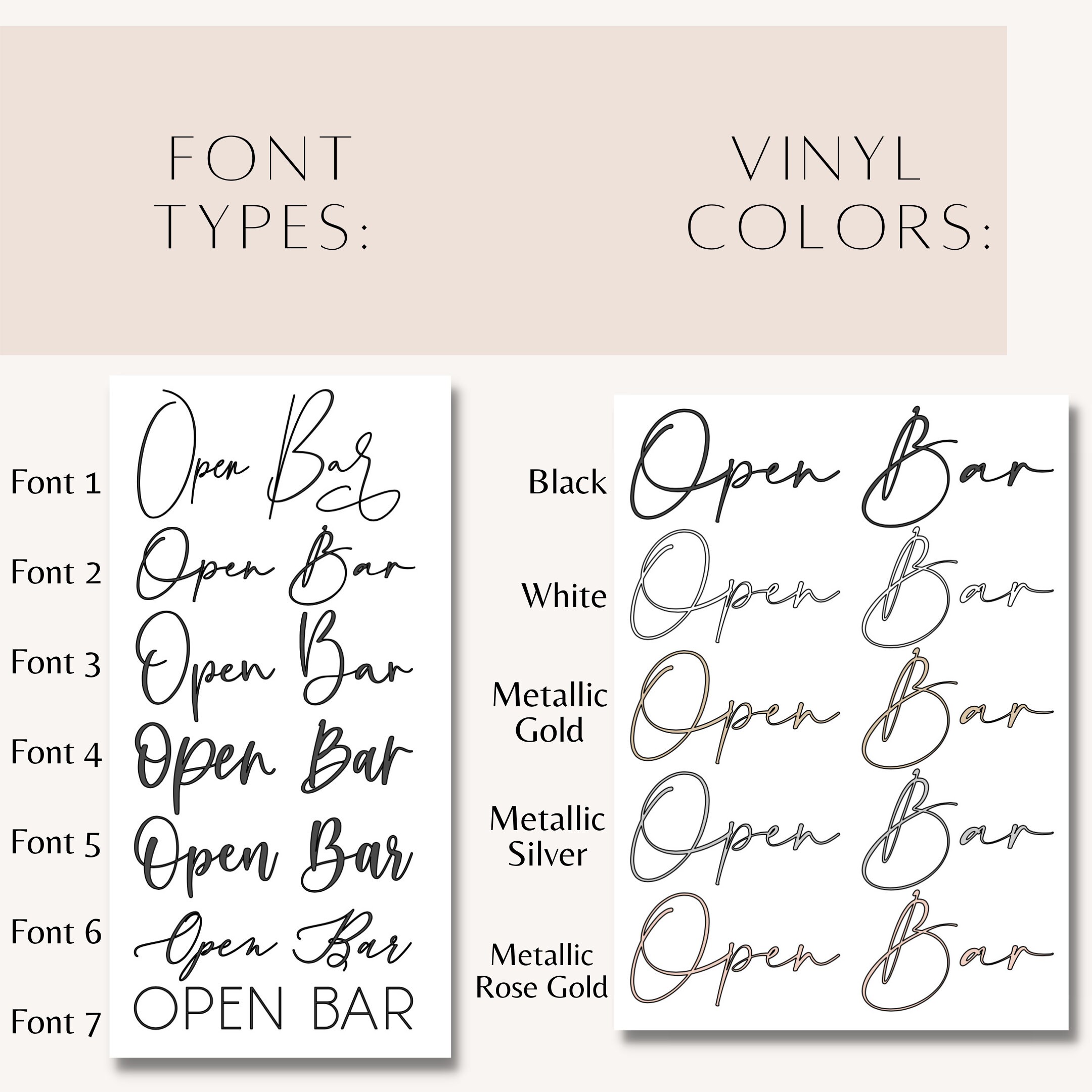 Acrylic Table Sign With Stand- Bar Sign, Wedding Sign, Event Signs - Etsy