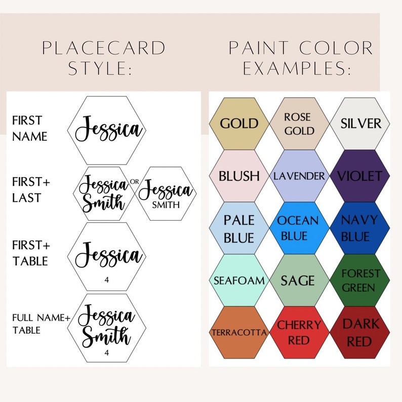 Acrylic Hexagon Placecards Custom Nameplate Wedding Event - Etsy