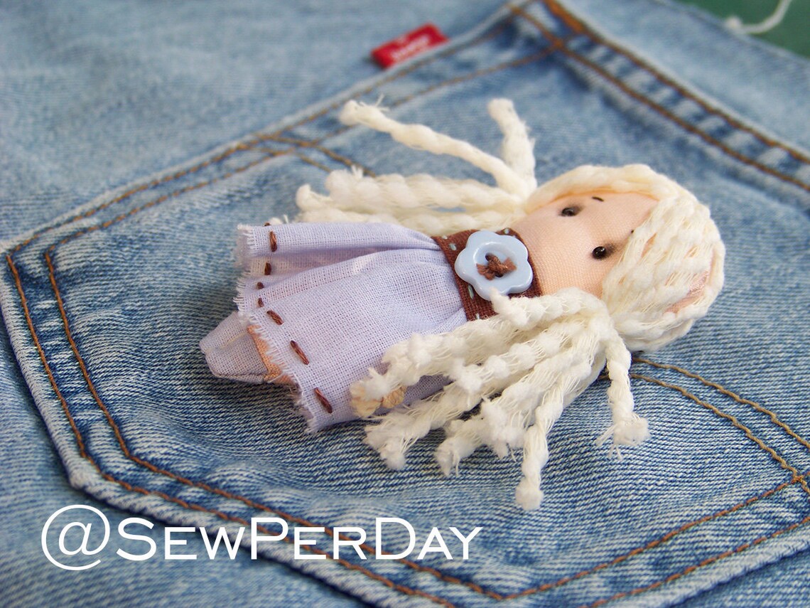 Tiny Rag Doll Pattern to Sew PDF/ Mini Cloth Doll Sewing - Etsy