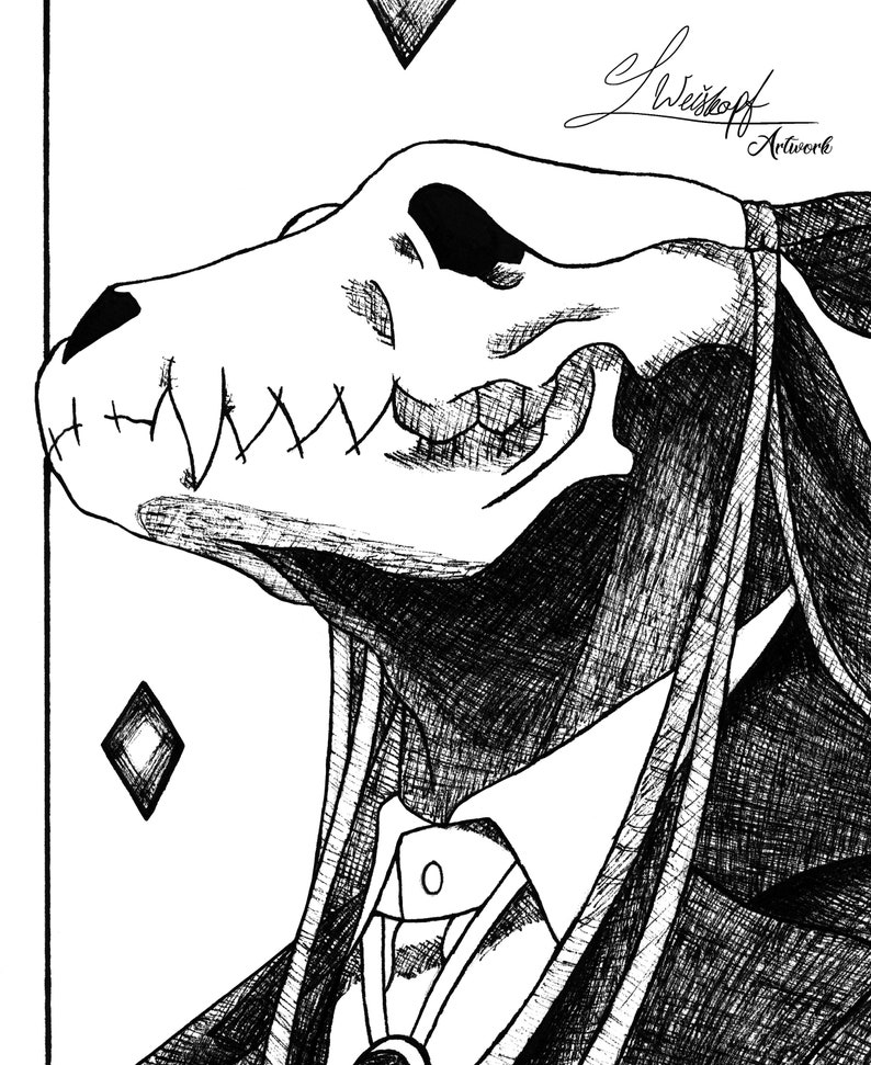 PRINT - Ink Art - Elias Ainsworth - the Ancient Magus' Bride - Anime ...
