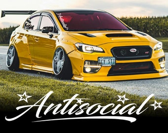 Anti Stock Car Club JDM Decal Sticker - Windshield Banner, Window ...