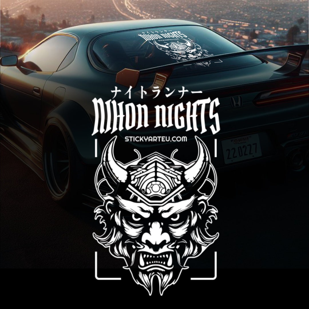 Oni Jdm Antisocial Rear Window Decals Nihon Nights Mask Japanese ...