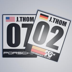 Custom Track Racing Number SET (2) With Logo | Vinyl or Magnet - Etsy
