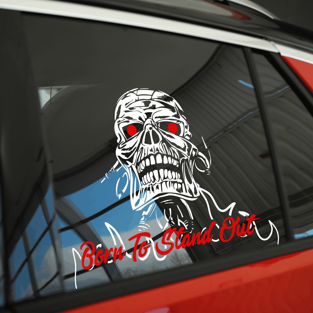 Car Window Flames Decal Door Side Sticker Fire Born to Stand Out Any ...