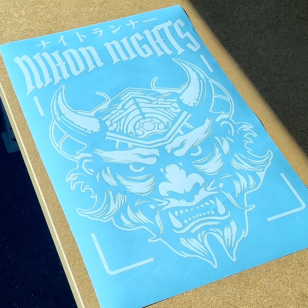 Nihon Nights Rear Window Decal Oni Mask Japanese Windshield Banner ...