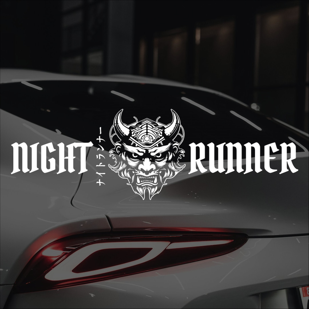 Night Runner Japanese Oni Mask Decal Windshield Banner Decal JDM ...