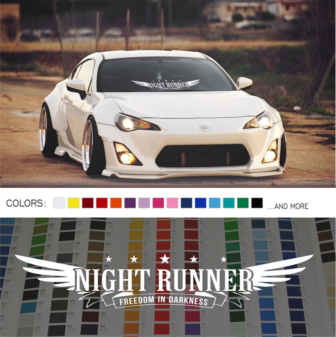 Night Runner Windshield Banner Decal JDM Sticker | Etsy