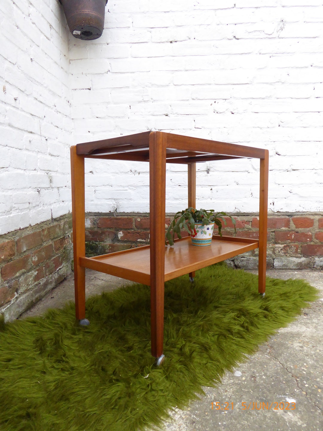 Vintage Tea Trolley Mid Century Trolley Teak Bar Cart Drinks Cart Side ...