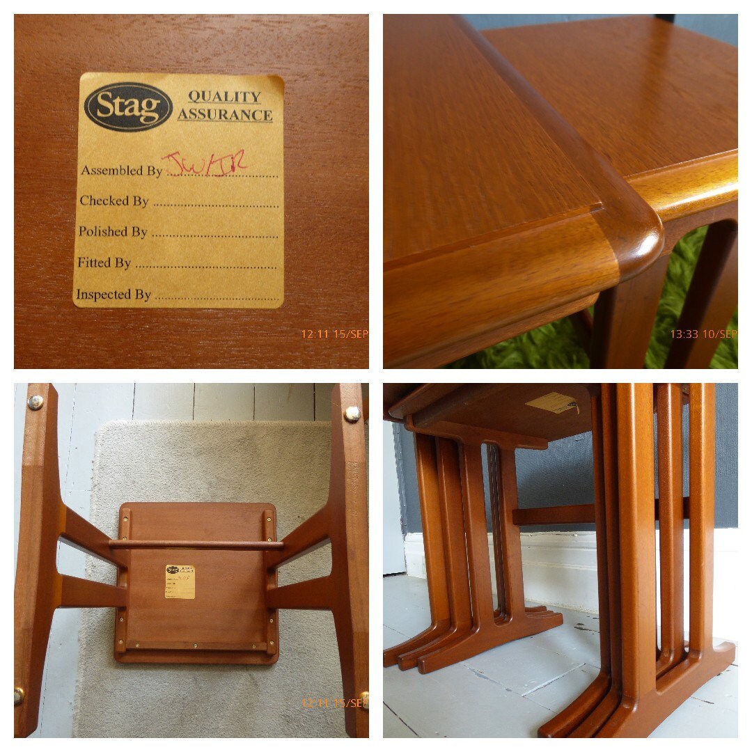 Stag Nest of Tables Teak Side Tables Vintage 1970s Lamp Side - Etsy UK