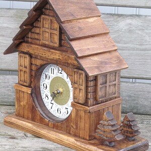 Small Wall Clock, House and Trees Clock, Wall Clock, Small Mantle Clock ...