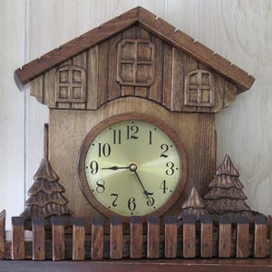 Small Wall Clock, Bavarian Style Clock, Small Mantle Clock, Wall Clock ...