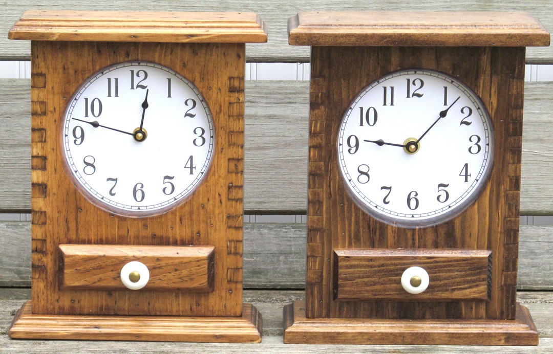 Small Wall Clock, Finger Joint Clock, Mantle Clock, Farmhouse Clock ...