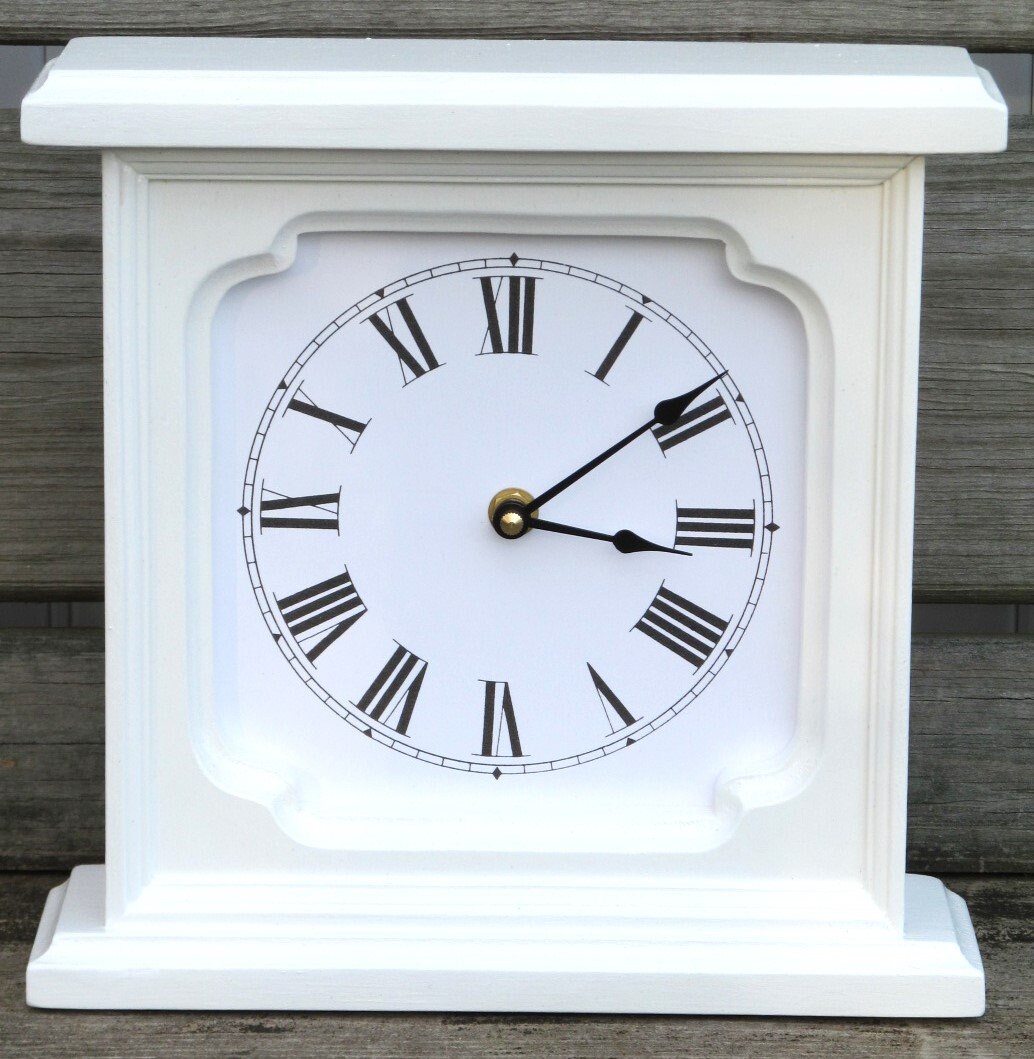 Small Wall Clock, Small White Clock, Wall Clock, Small Mantle Clock ...