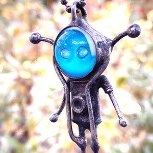 Space Dude Creature Alien Robot Pendant Spaceman Cyberpunk Necklace ...