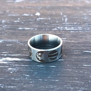Solar System Laser Engraved Stainless Steel Unique Stylish Ring Width ...