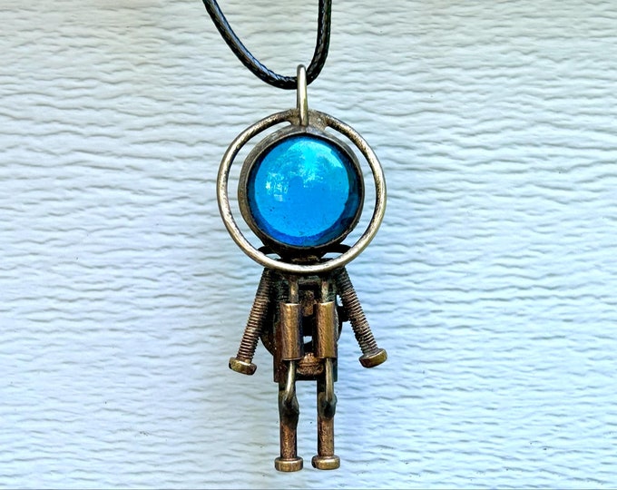 Space Invader Tiny Cute Astronaut Necklace Funny Spaceman Gift for ...