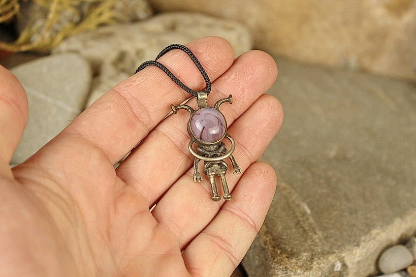 Moonwalker pendant Alien accessories for scientist fan Modern | Etsy