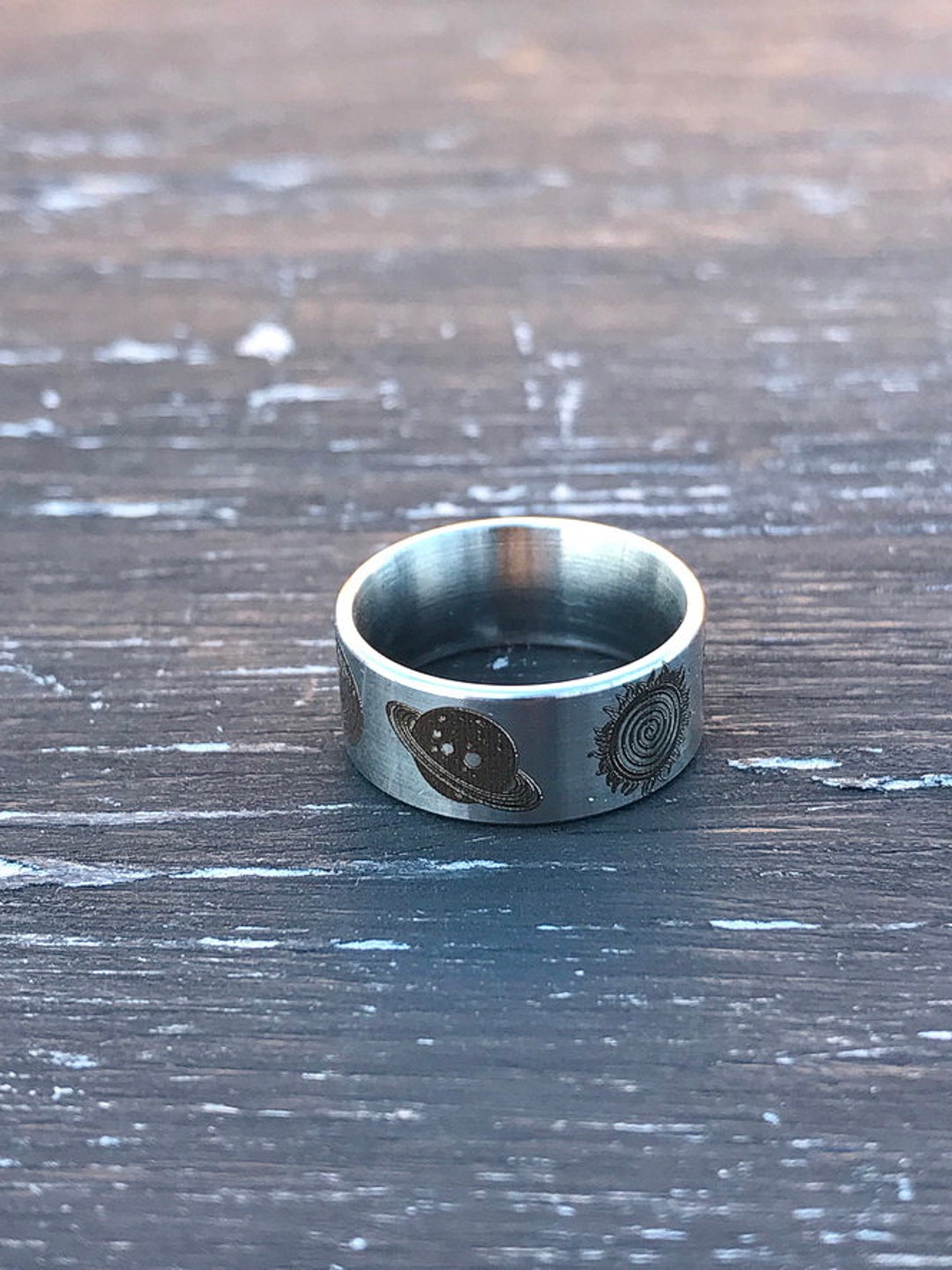 Solar System Laser Engraved Stainless Steel Unique Stylish Ring Width ...