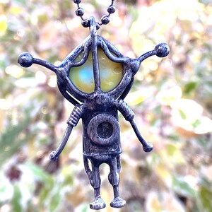 Space Dude Creature Alien Robot Pendant Spaceman Cyberpunk Necklace ...