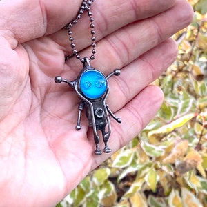Space Dude Creature Alien Robot Pendant Spaceman Cyberpunk Necklace ...