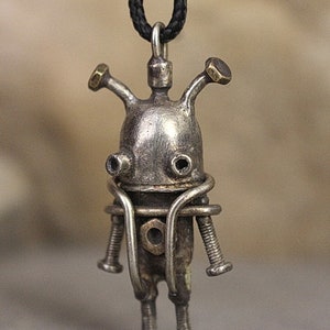 Little Robot Pendant Biomechanical Jewelry Gift for Men Industrial ...