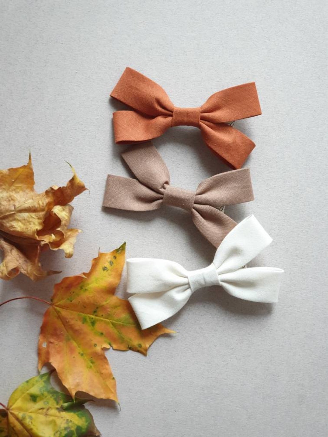 Pick Your Color, Cotton Hair Bow for Girls, Pigtail Bows, Earth Tone ...