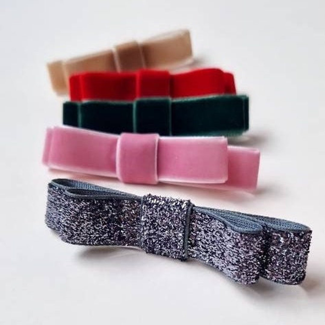 Shiny Velvet Hair Bow, Girl Velvet Hair Clip, Ribbon Bow, Toddler Hair ...