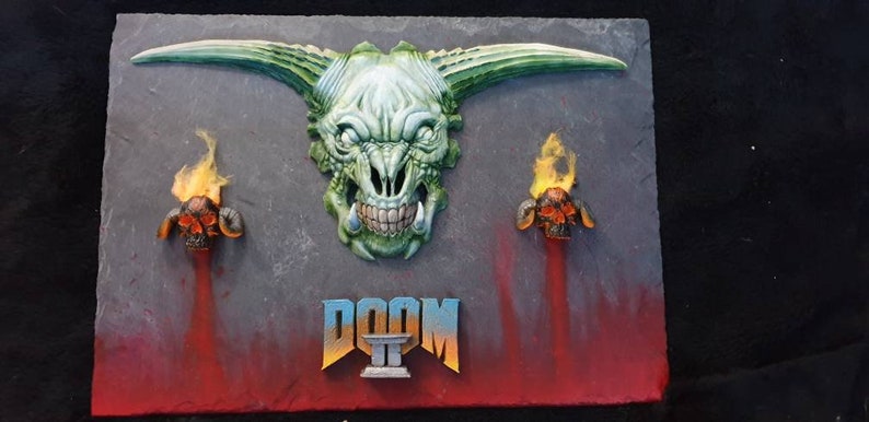 DOOM II Diorama 3D Icon of Sin - Etsy