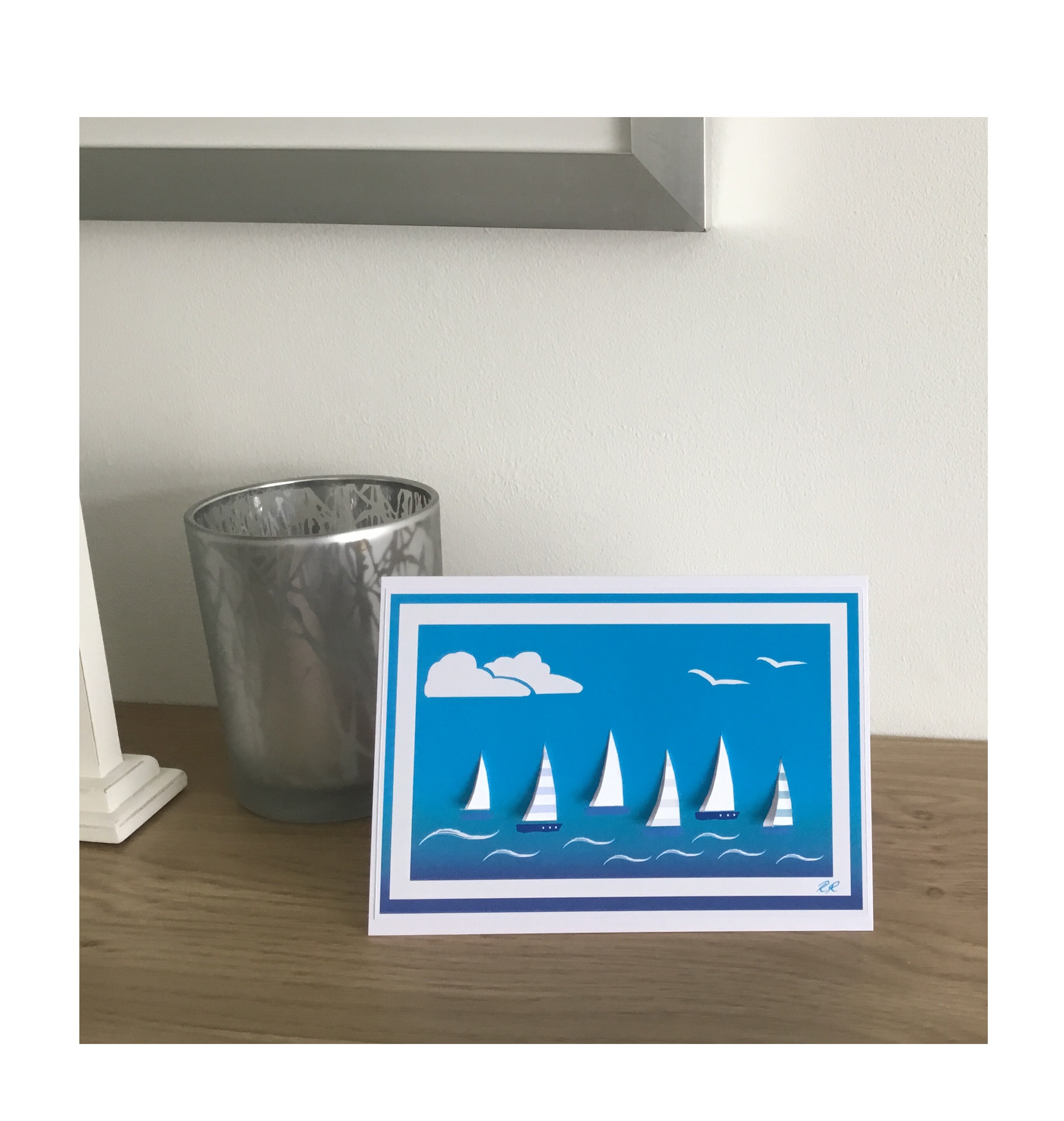 Sailing Card Fathers Day Card Homemade Card Sailors Card Boat Card ...