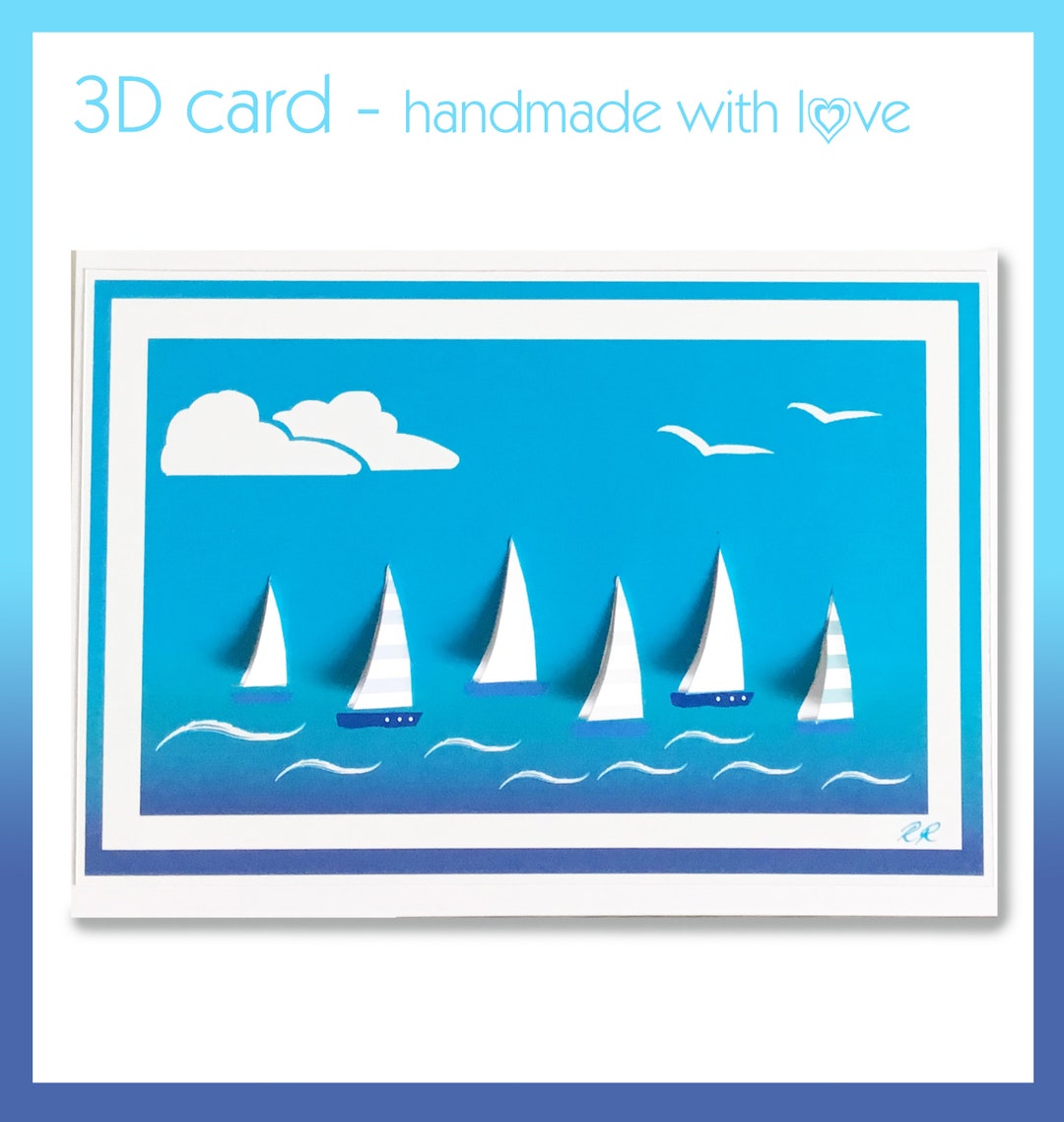 Sailing Card Fathers Day Card Homemade Card Sailors Card Boat Card ...
