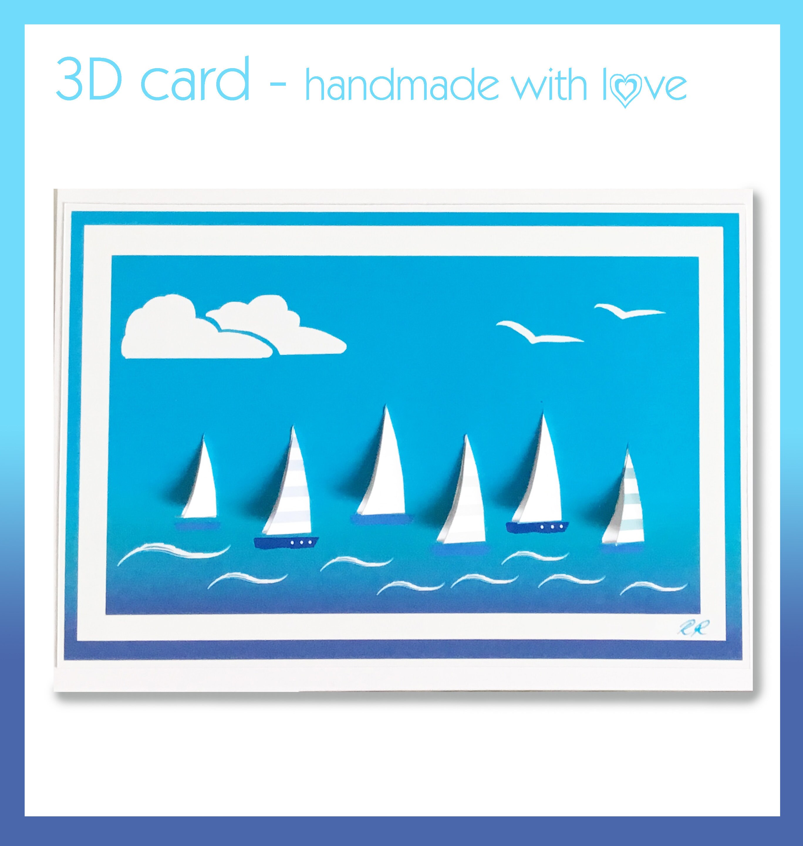 Sailing Card Fathers Day Card Homemade Card Sailors Card Boat Card ...