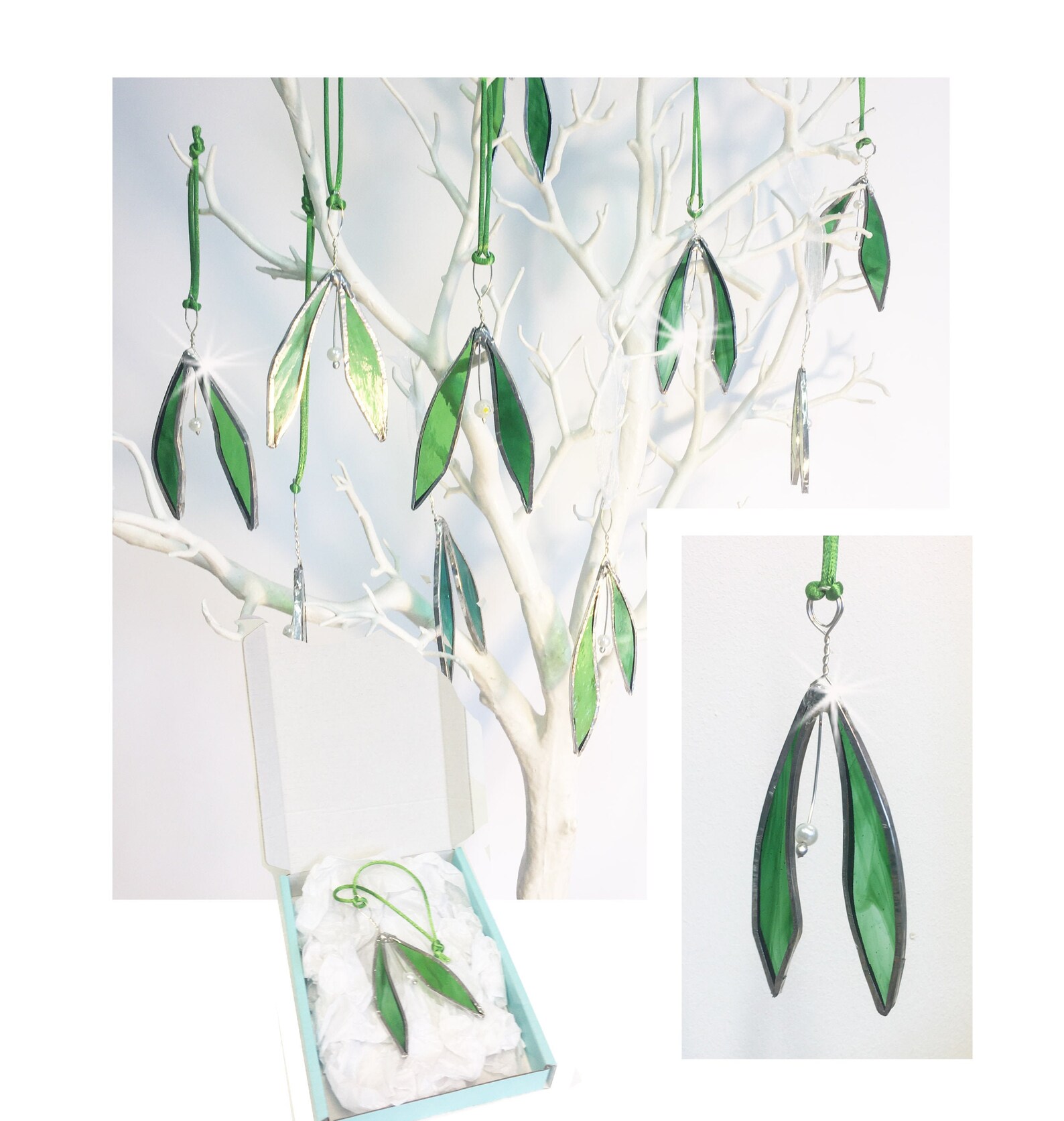 Glass Mistletoe, Mistletoe, Kisses, Kissing, Love Gift, Christmas Dec ...