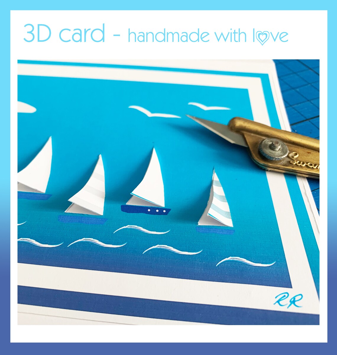 Sailing Card Fathers Day Card Homemade Card Sailors Card Boat Card ...