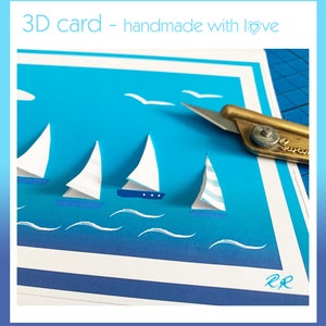 Sailing Card Fathers Day Card Homemade Card Sailors Card Boat Card ...